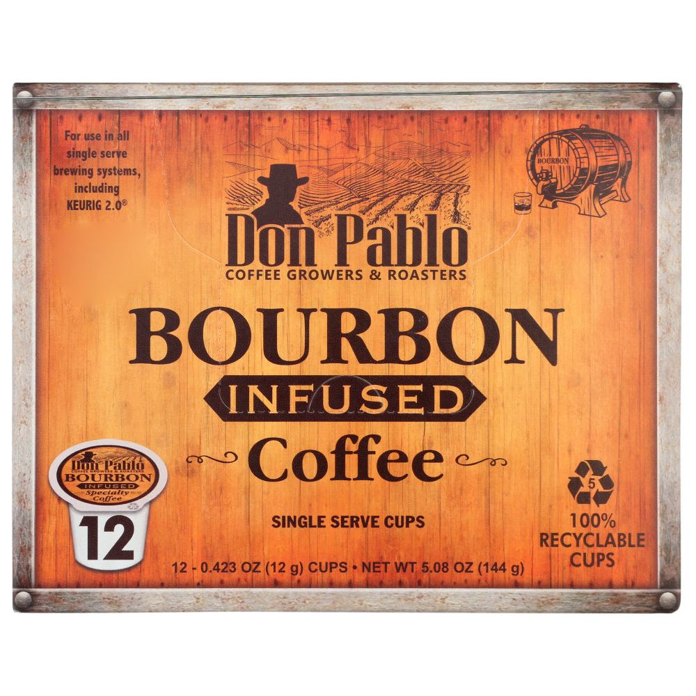 DON PABLO: Bourbon Infused Coffee Single Serve Cups, 12 ea – Sunshine ...